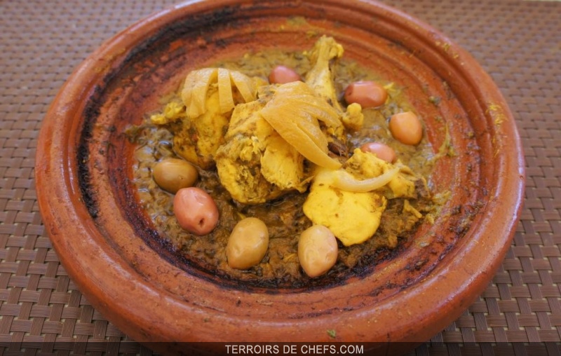 Recette du Tajine de poulet aux olives et citron confit de la Maison ...